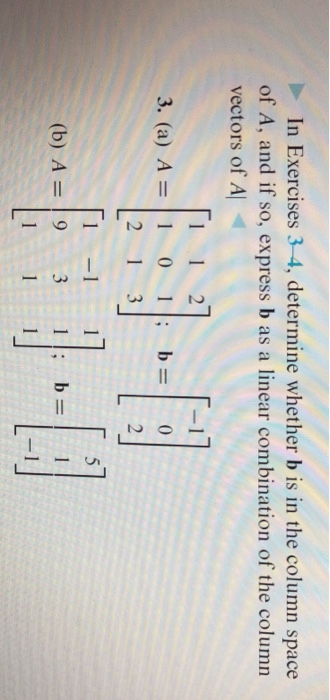Solved In Exercises 3 4 Determine Whether B Is In The