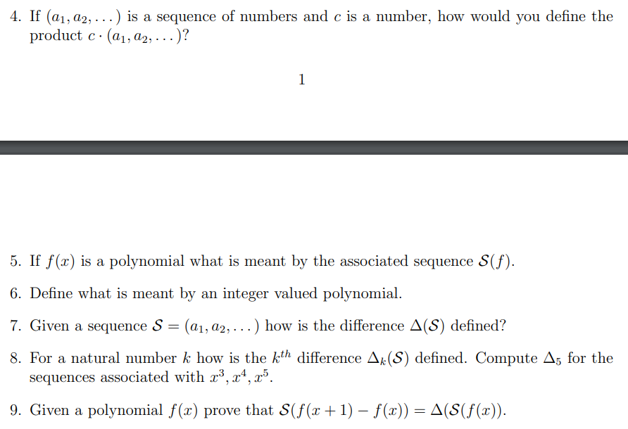 Solved 4. If (a1,a2,…) is a sequence of numbers and c is a | Chegg.com