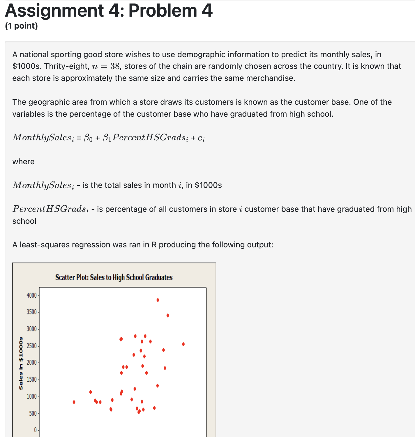Solved Assignment 4: Problem 4 (1 point) A national sporting | Chegg.com