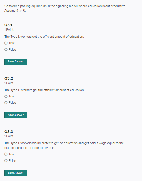 Solved Consider a pooling equilibrium in the signaling model | Chegg.com