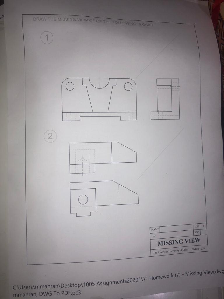 Solved DRAW THE MISSING VIEW OF OF THE FOLLOWING BLOCKS To | Chegg.com