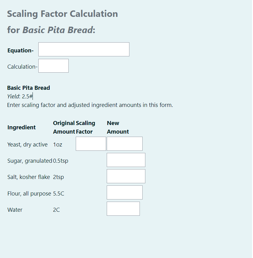 Part One: Recipe Scaling Scale the Fattoush recipe to | Chegg.com
