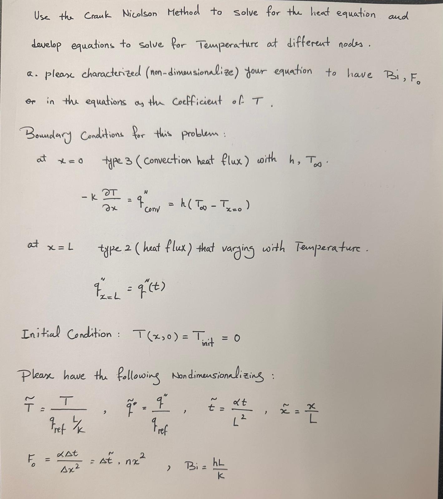 Use the Crank Nicolson Method to solve for the heat | Chegg.com