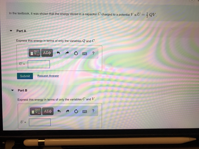 Solved In the textbook, it was shown that the energy stored | Chegg.com