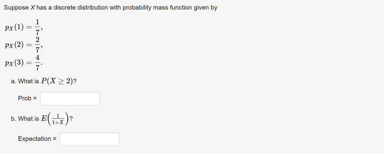 Solved Suppose X has a discrete distribution with | Chegg.com