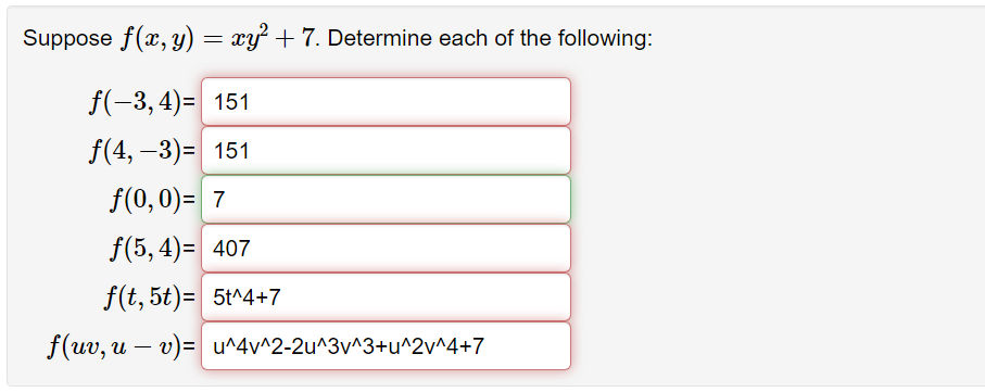 Solved Suppose f(x,y)=xy2+7. Determine each of the | Chegg.com Solved Suppose f(x,y)=xy2+7. Determine each of the | Chegg.com