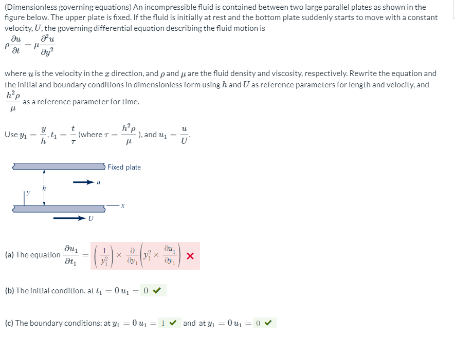 Solved (Dimensionless governing equations) An incompressible | Chegg.com