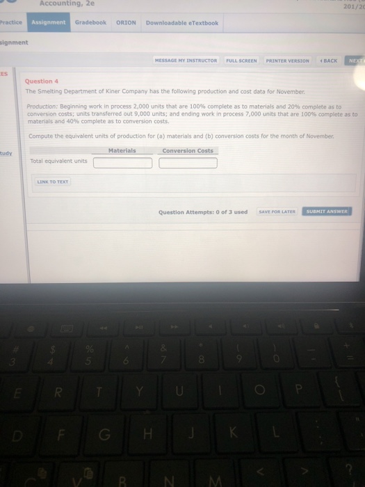 Solved Accounting, 2e 201/20 Practice Gradebook ORION | Chegg.com