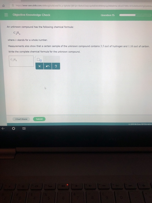 Solved Objective Knowledge Check An unknown compound has the | Chegg.com