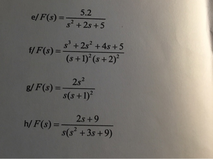 Solved Find the Inverse Laplace Transform of function F(s) | Chegg.com