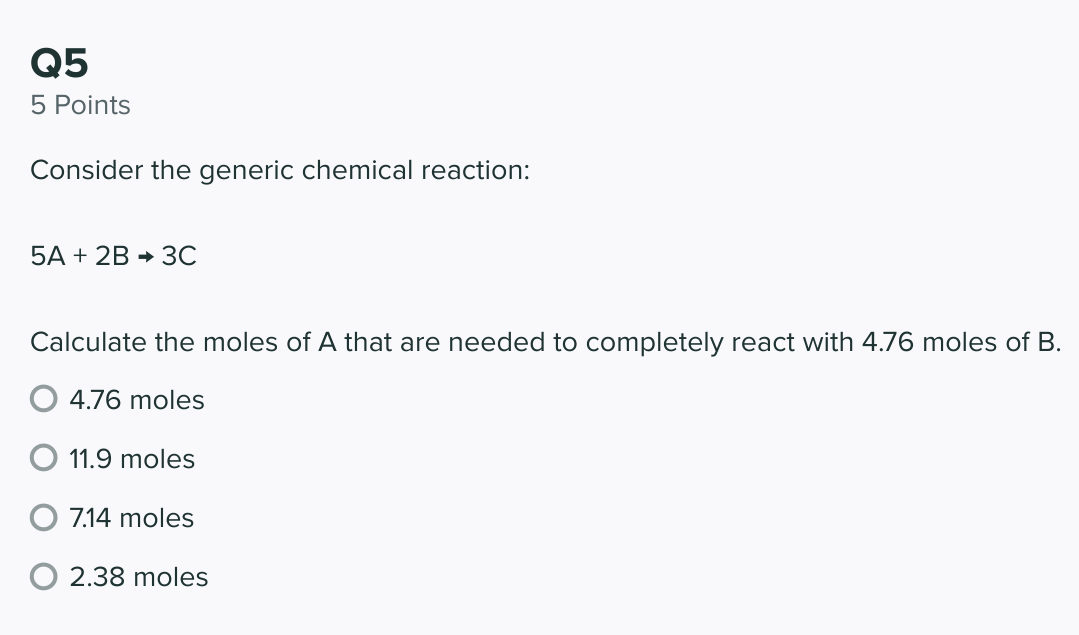 Solved Q5 5 Points Consider the generic chemical reaction: | Chegg.com