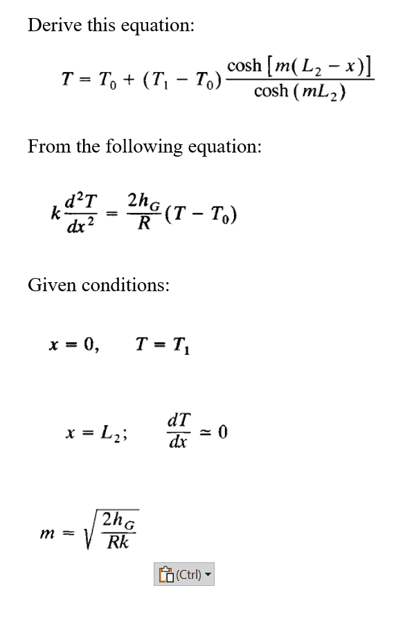 Solved Derive this equation: | Chegg.com