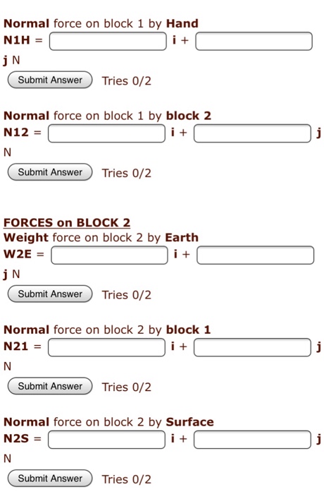 Solved Block 1 (m1 8 kg) is resting on top of block 2 (m2- 8 | Chegg.com