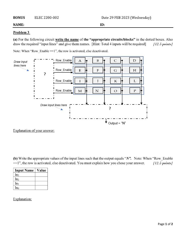 Solved (a) For the following circuit write the name of the | Chegg.com