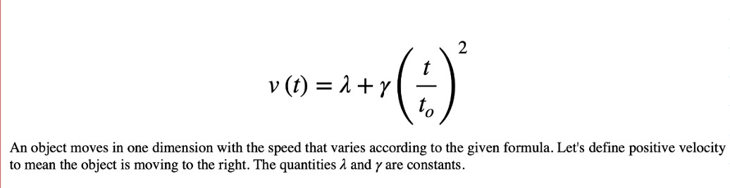 Solved An object moves in one dimension with the speed that | Chegg.com