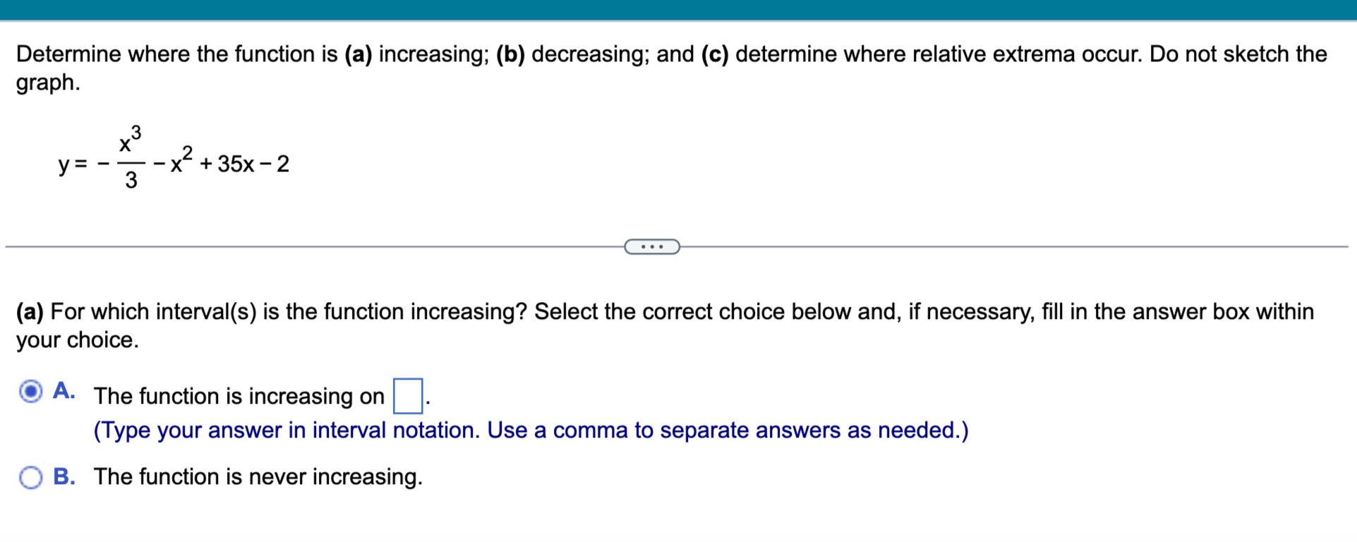 Solved Determine where the function is (a) increasing; (b) | Chegg.com