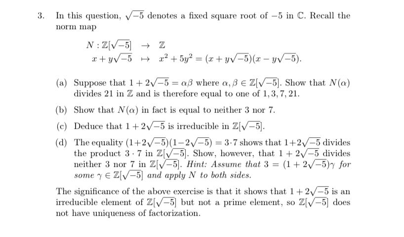 In this question, −5 denotes a fixed square root of | Chegg.com