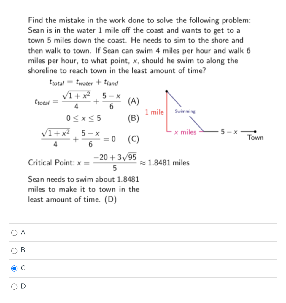 Solved Find the mistake in the work done to solve the | Chegg.com