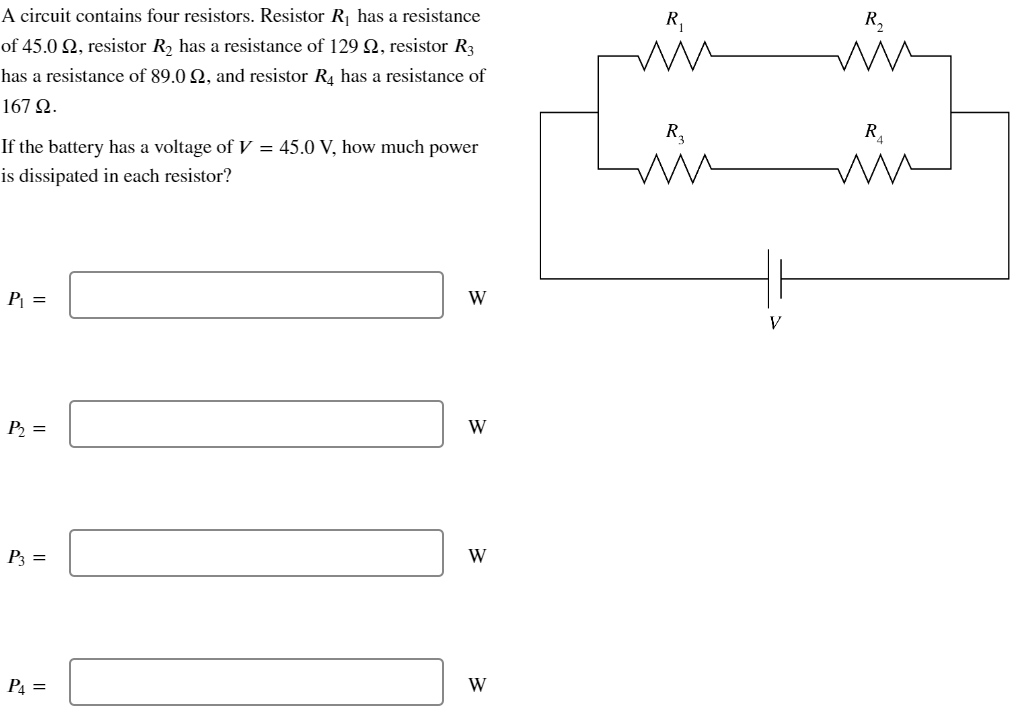 Solved A circuit contains four resistors. Resistor R1 has a | Chegg.com
