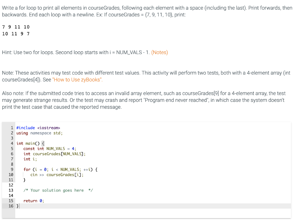 Solved This is for C++ only. The code will be tested with | Chegg.com