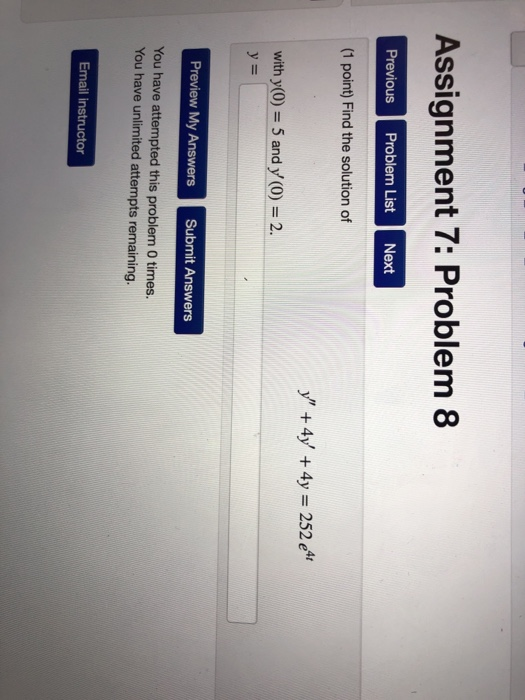 Solved Assignment 7: Problem 8 PreviousProblem List Next (1 | Chegg.com Solved Assignment 7: Problem 8 PreviousProblem List Next (1 | Chegg.com
