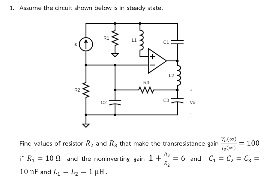 Solved Assume the circuit shown below is in ﻿steady | Chegg.com