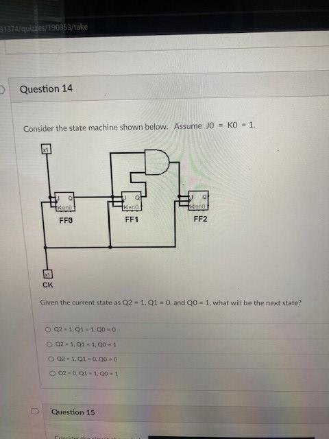 Solved Consider the state machine shown below. Assume | Chegg.com
