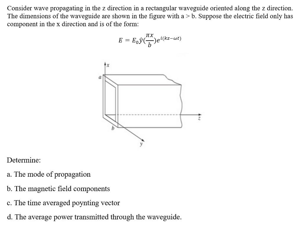 Solved Consider wave propagating in the z direction in a | Chegg.com