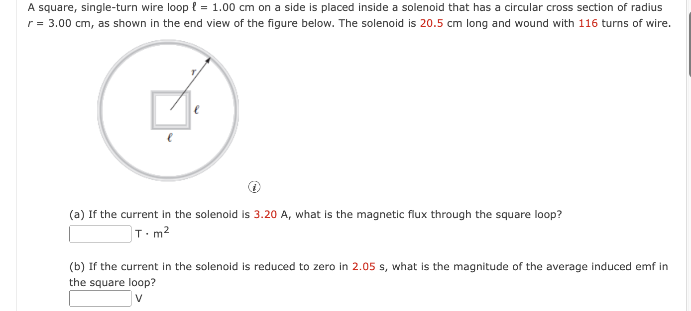 Solved A square, single-turn wire loop ℓ=1.00 cm on a side | Chegg.com