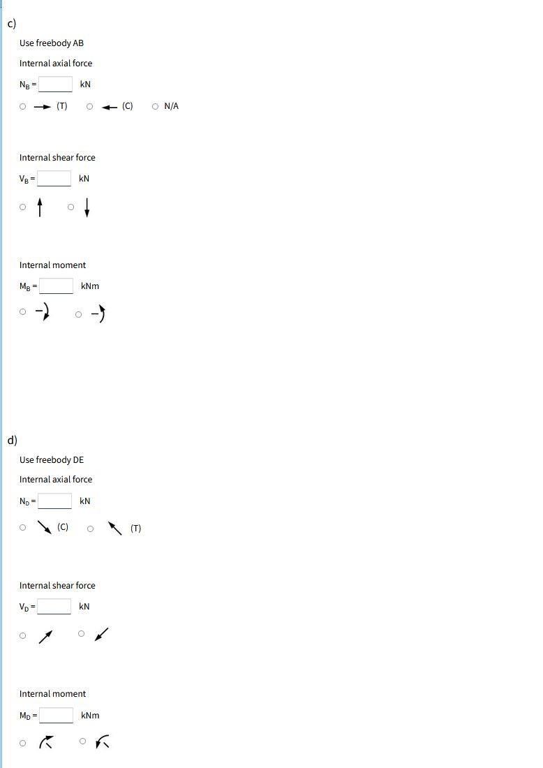 Solved A statically determinate frame is shown below, L=4m | Chegg.com