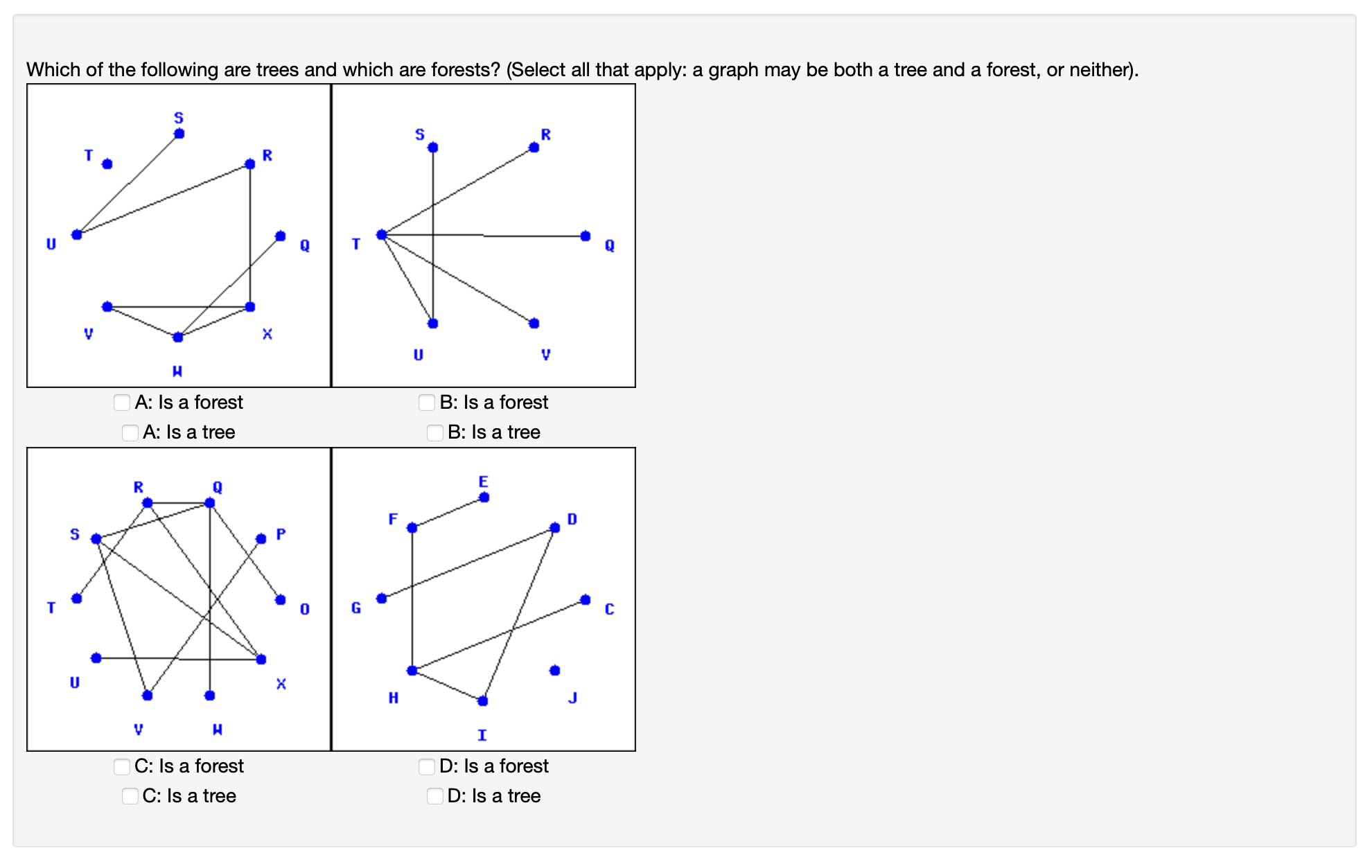 Solved Which of the following are trees and which are | Chegg.com