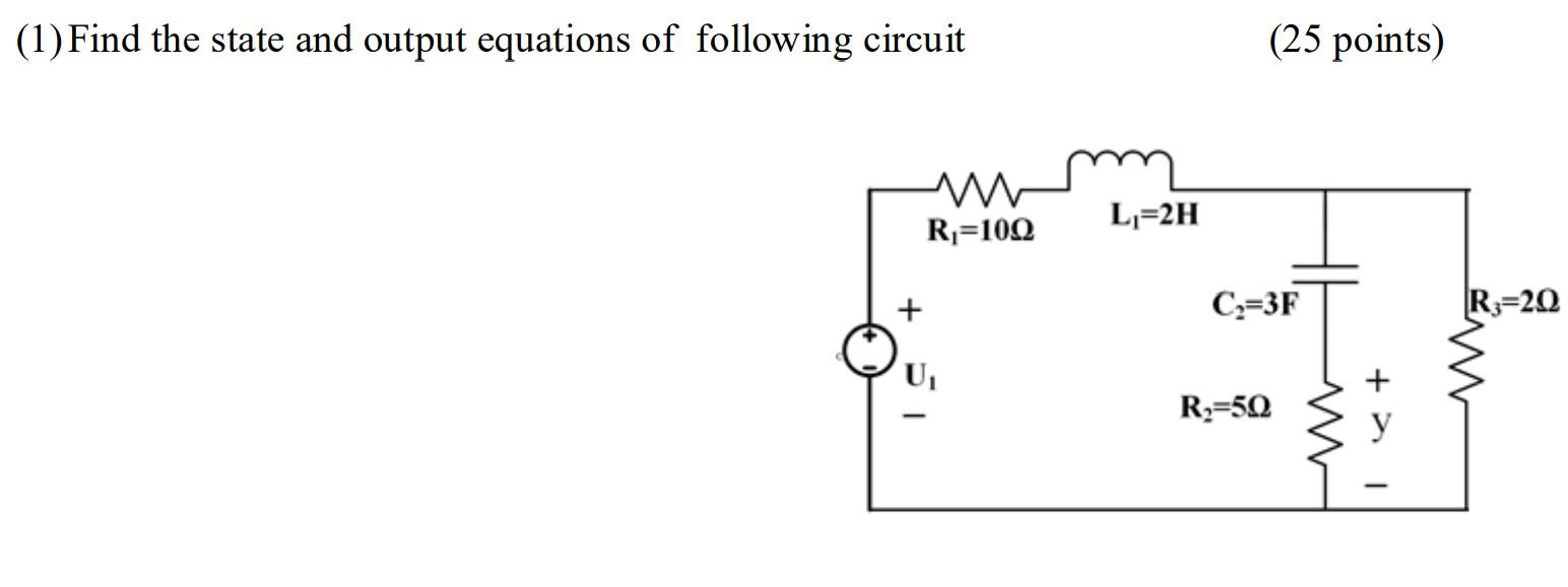 Solved (1) Find the state and output equations of following | Chegg.com