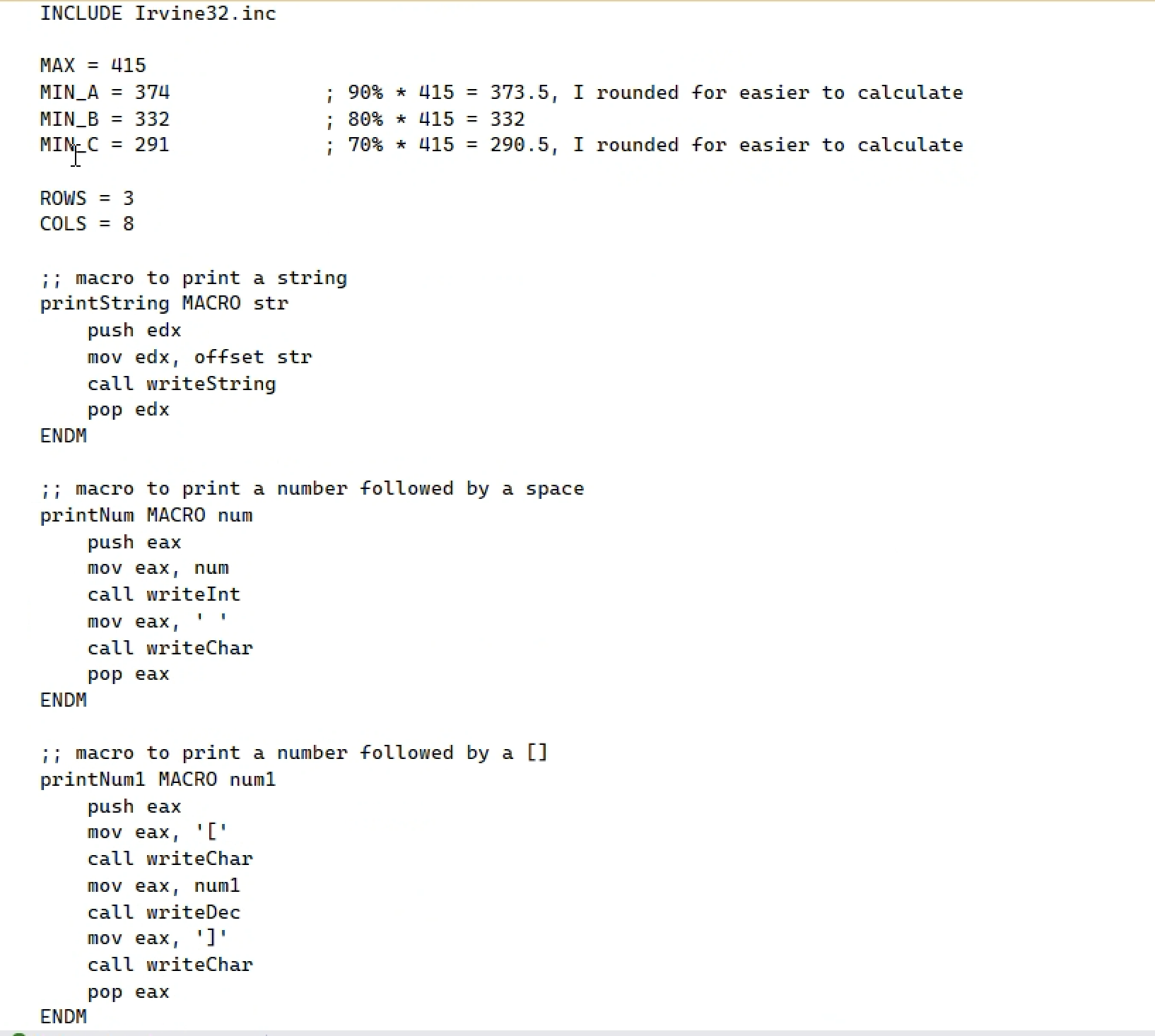 Solved INCLUDE Irvine 32.inc MAX =415 MIN_A | Chegg.com