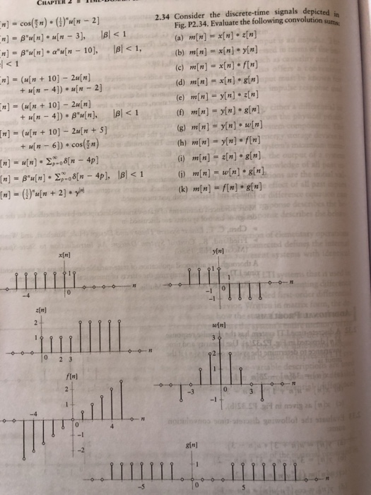 Solved 2.34 Consider the discrete-time signals depicted in | Chegg.com