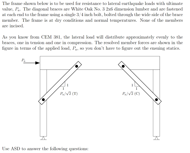 Solved What is the maximum lateral load, Pa, that the | Chegg.com