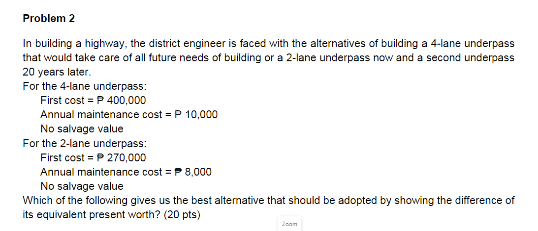 Solved Problem 2 In building a highway, the district | Chegg.com