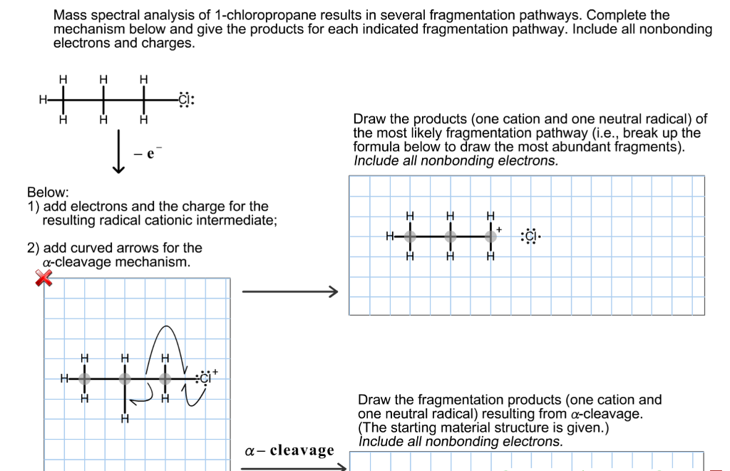 Solved Mass spectral analysis of 1-chloropropane results in | Chegg.com