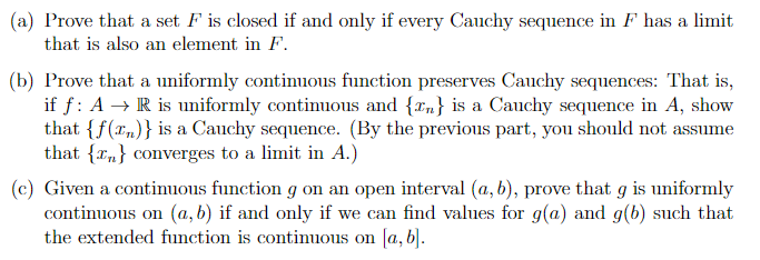 Solved (a) Prove that a set F is closed if and only if every | Chegg.com