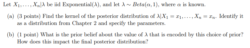 Let X1, ... , Xn|1be iid Exponential(2), and let ~ | Chegg.com