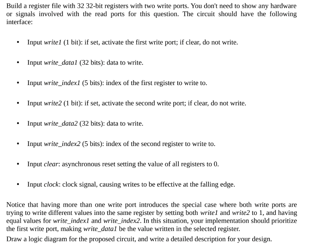 Solved Build a register file with 32 32-bit registers with | Chegg.com