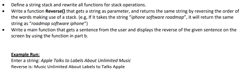 Solved Define A String Stack And Rewrite All Functions For 2444