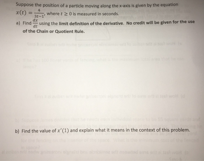 Solved Suppose The Position Of A Particle Moving Along The
