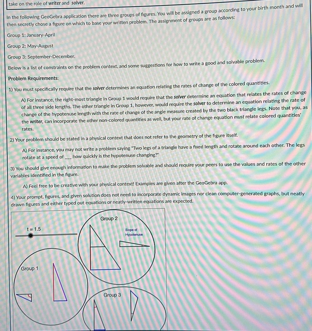 Help please! take on the role of writer and solver.In | Chegg.com