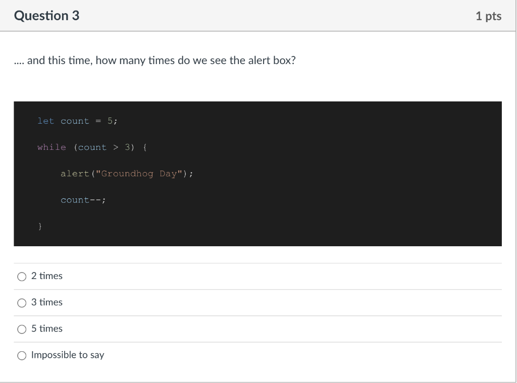 Solved How many times does the loop execute? while (true) \{ | Chegg.com