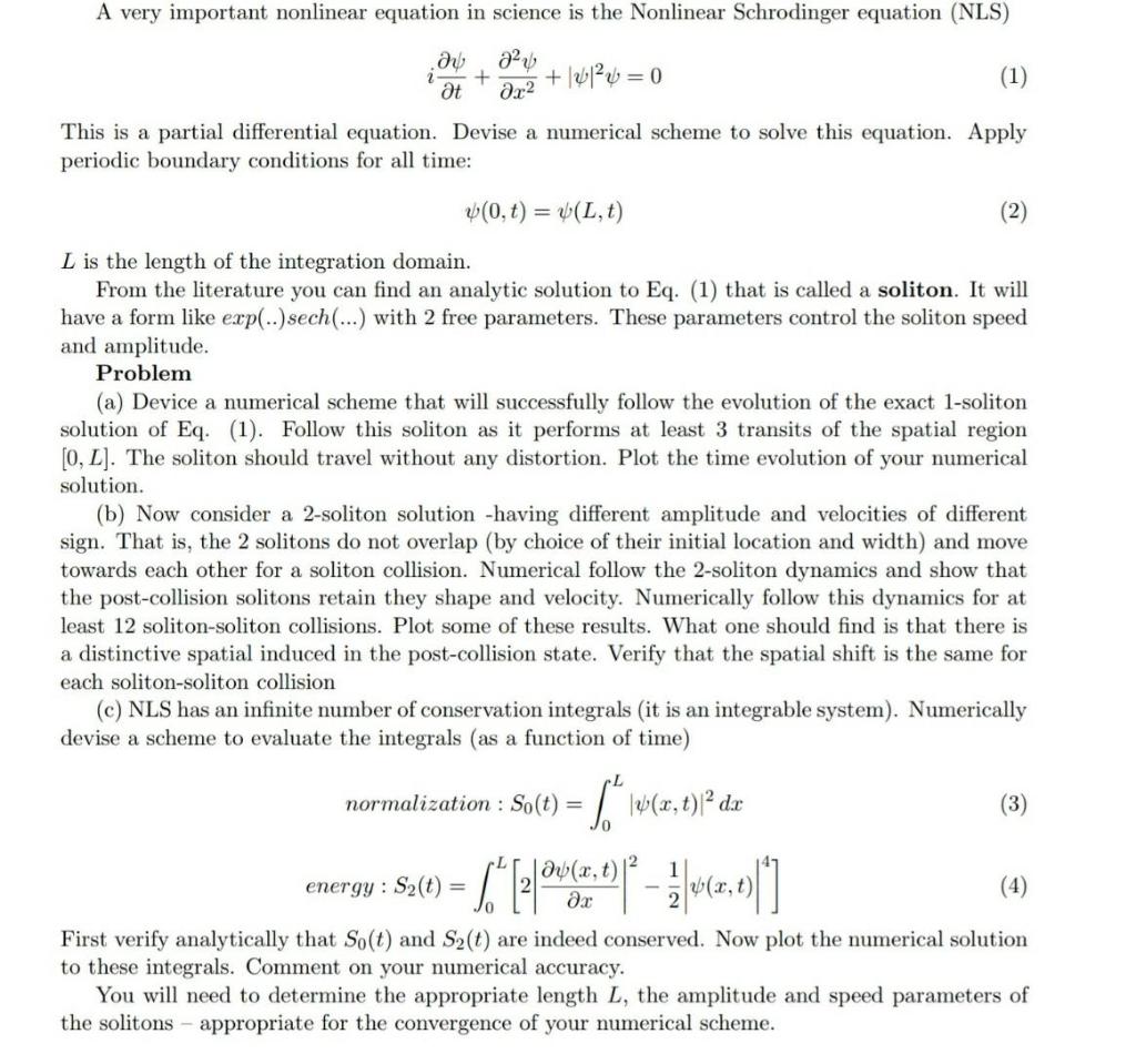 A very important nonlinear equation in science is the | Chegg.com
