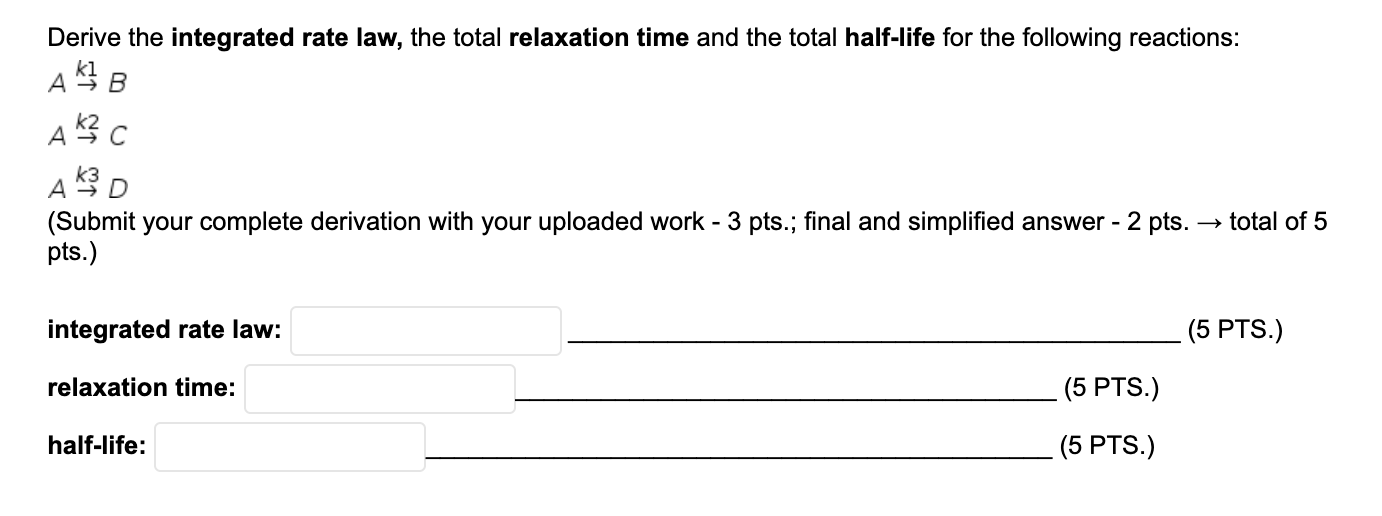 Solved Derive the integrated rate law, the total relaxation | Chegg.com