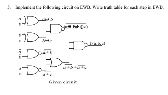 Solved 5. Implement the following circuit on EWB. Write | Chegg.com