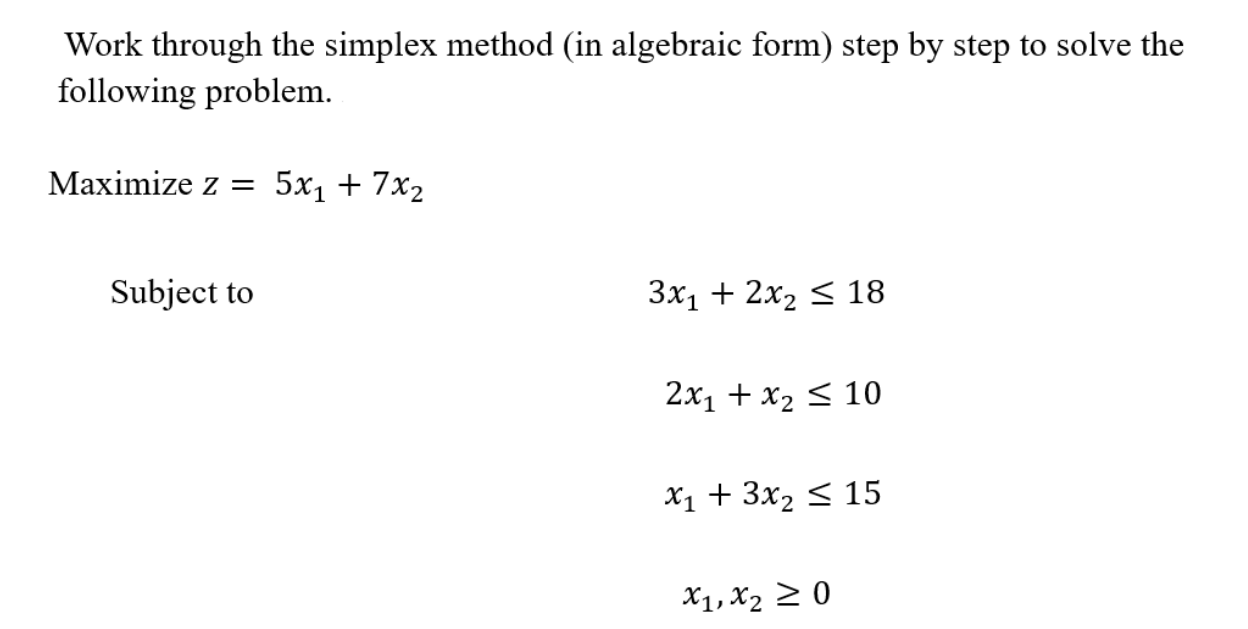 Solved Can you please solve this lienear programming problem | Chegg.com