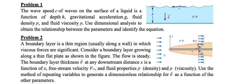 Problem 1 The wave speed c of waves on the surface of | Chegg.com