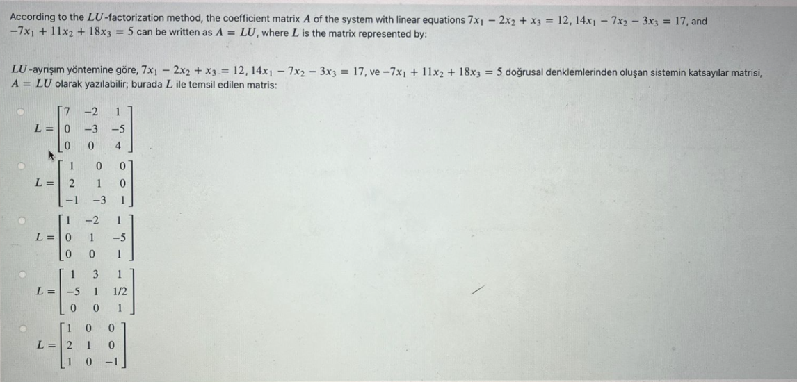 Solved According to the LU-factorization method, the | Chegg.com